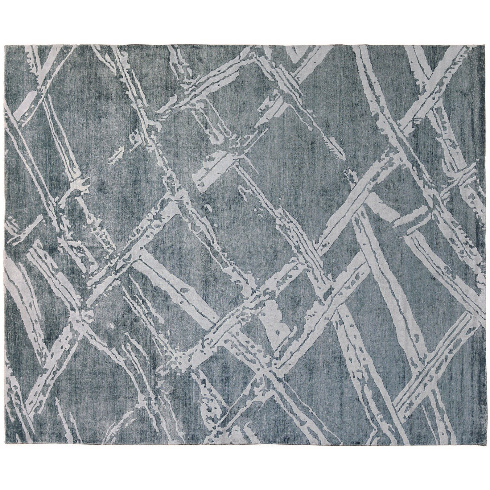 Aga John Oriental Rugs One-of-a-Kind Hand-Knotted Gray 8'3" x 10'2" Silk Area Rug | Wayfair